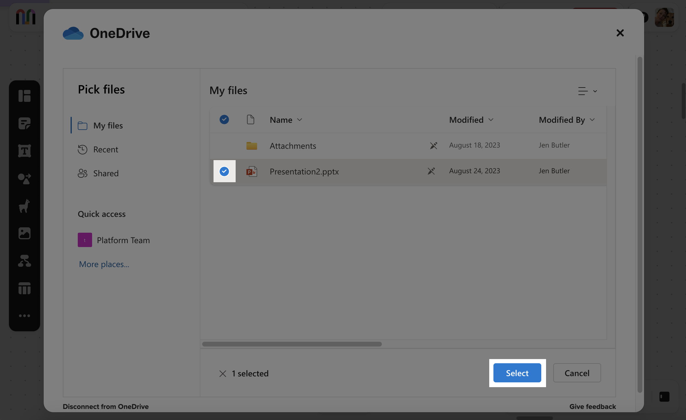 OneDrive integration user guide