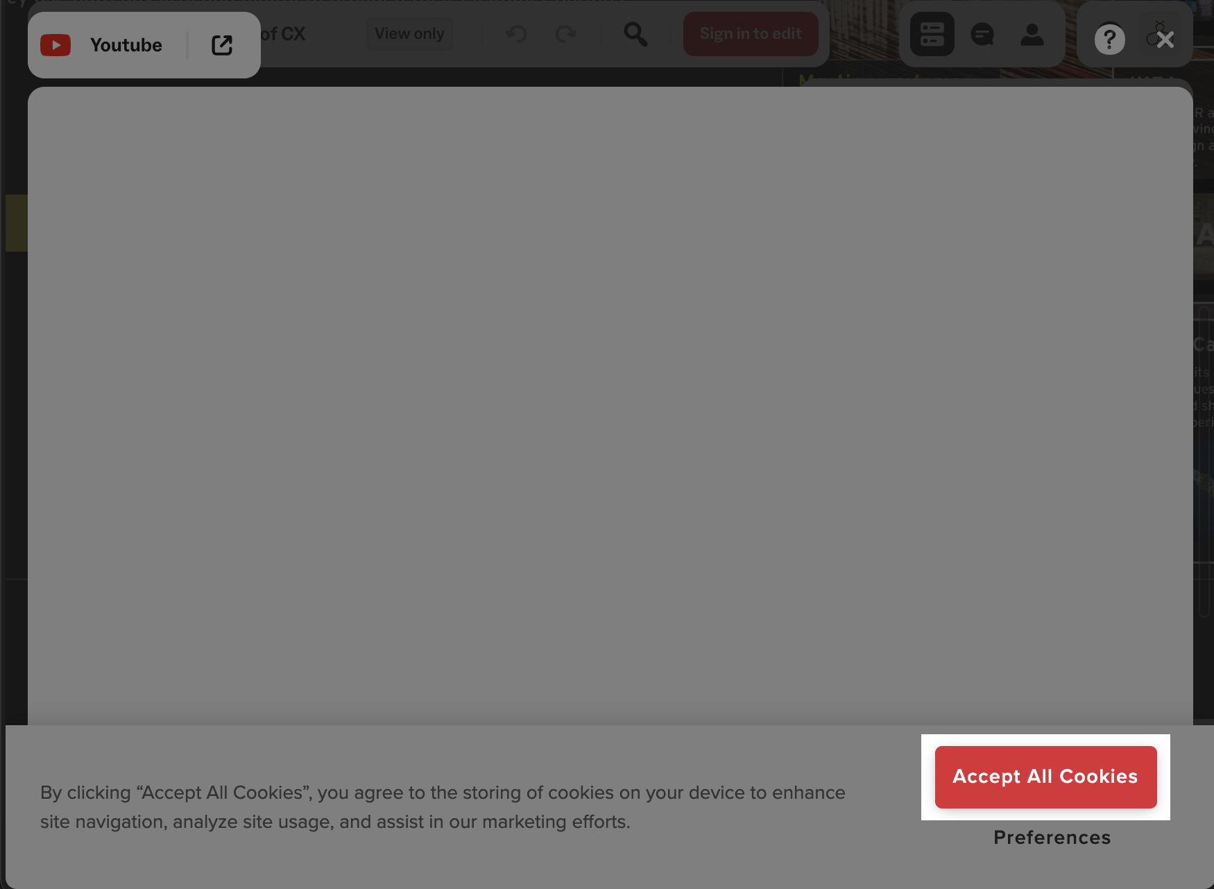 Viewing embedded content in a mural