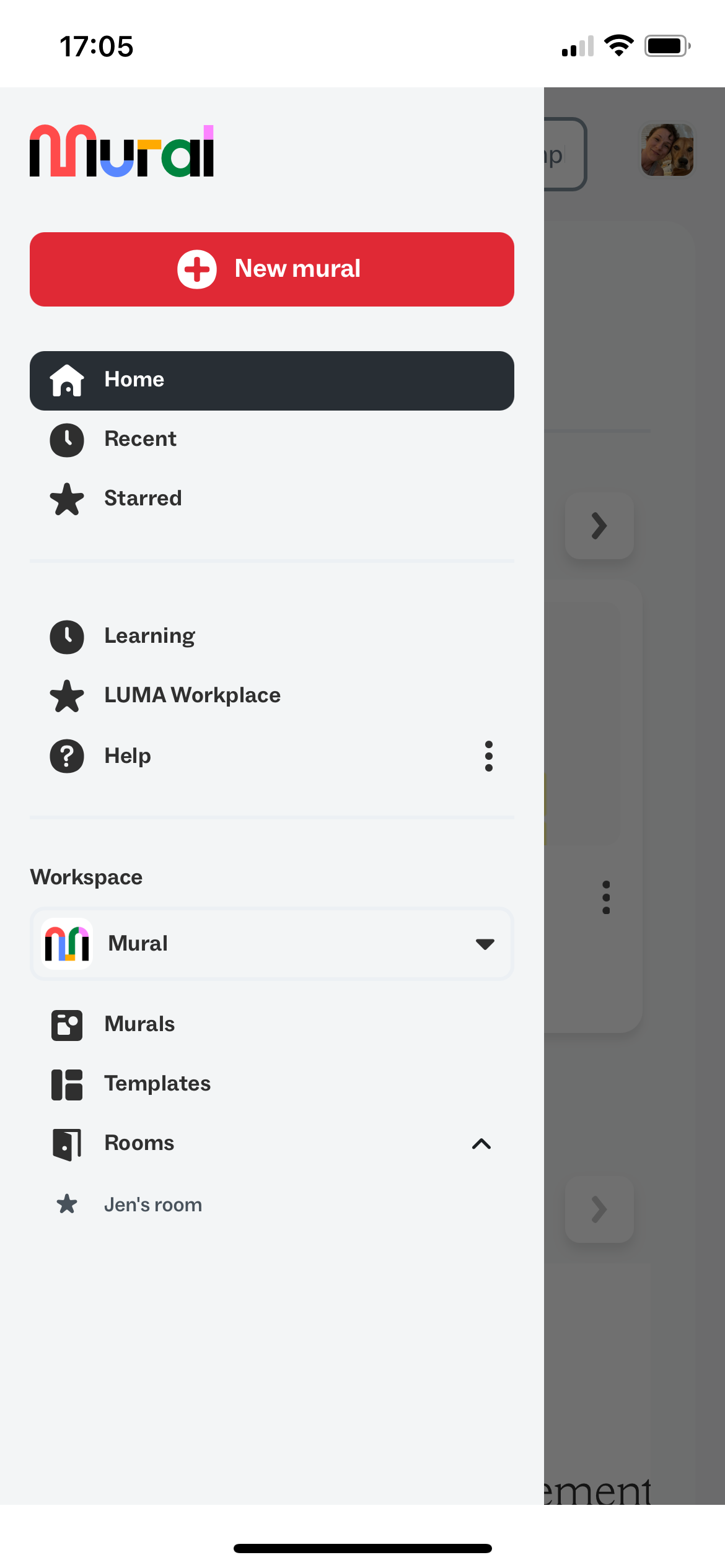 Mural dashboard on mobile devices