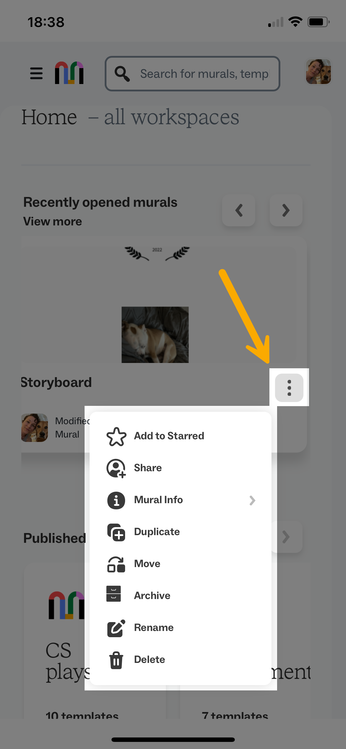 Mural dashboard on mobile devices