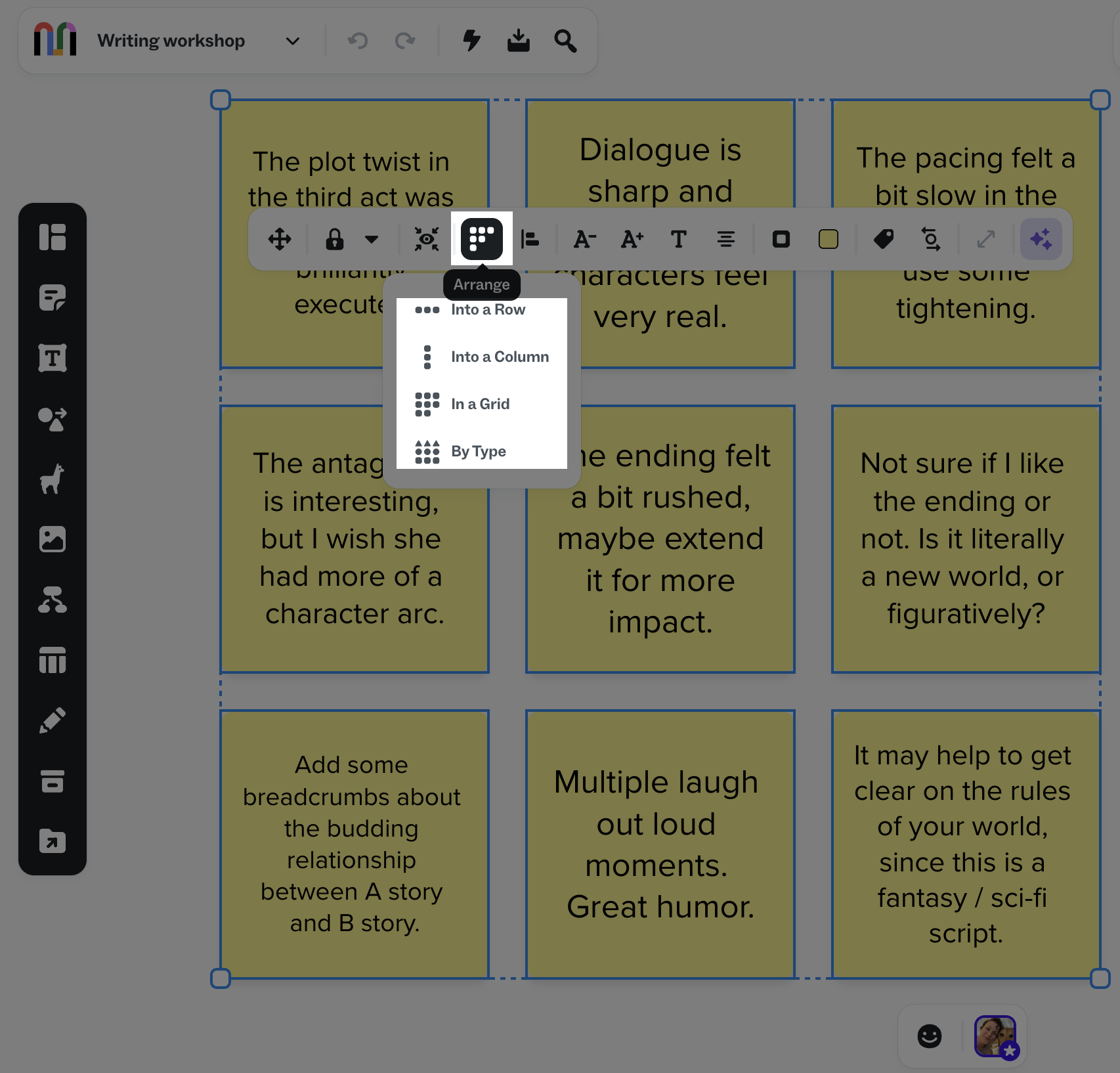Arrange, align, and distribute content