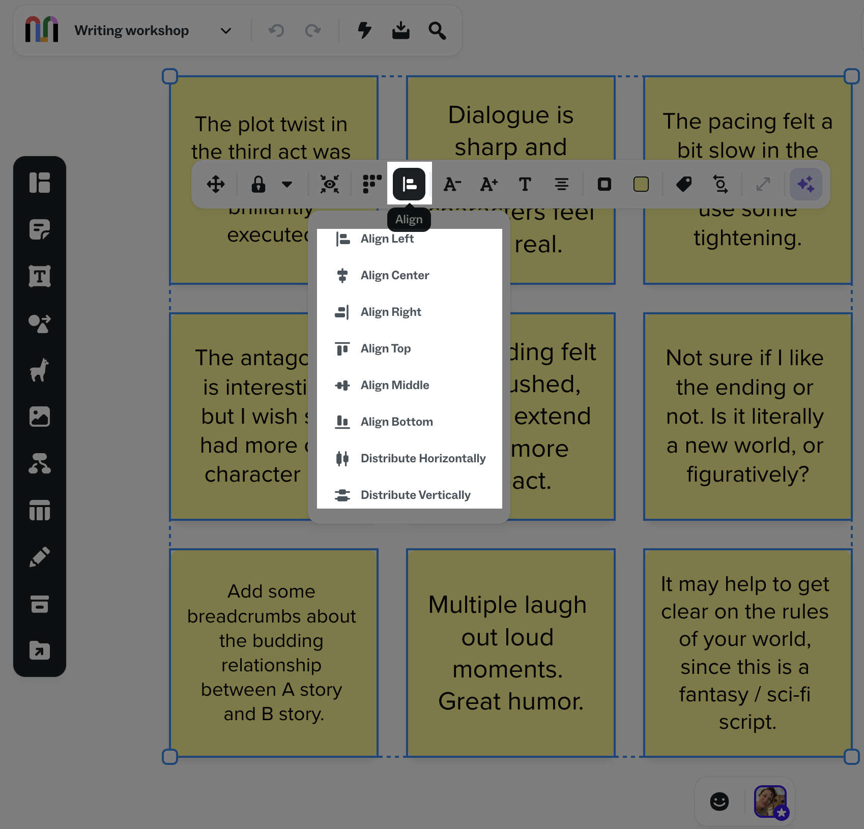 Arrange, align, and distribute content