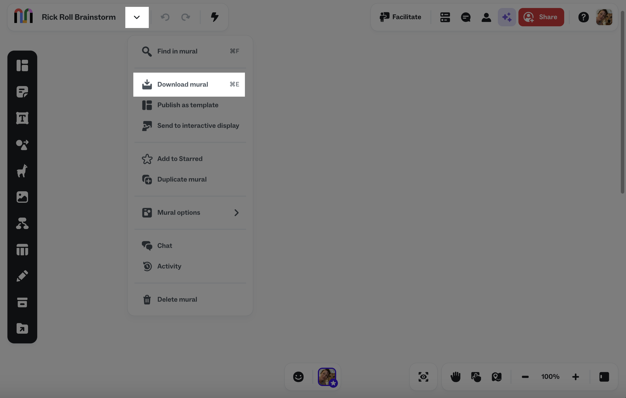 Export and download your mural's content